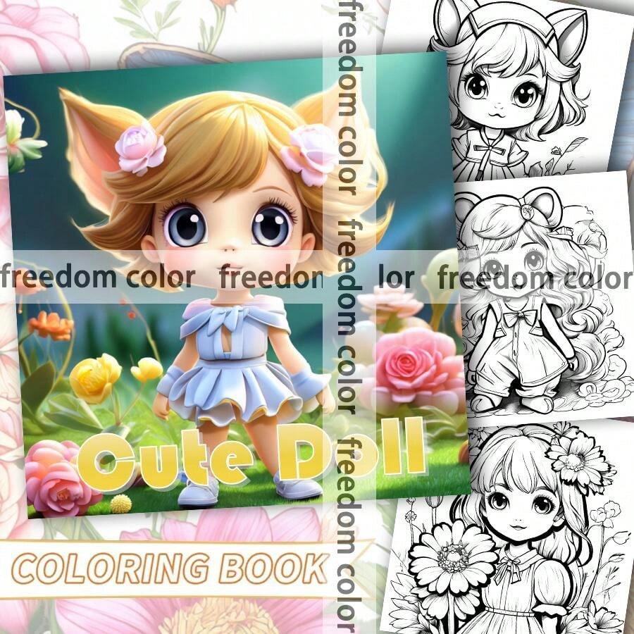 Cute Doll Coloring Book: 25 Thick Pages – Perfect For Horror-Themed ...