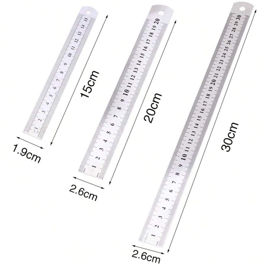 5 Pieces Of Steel Ruler 15cm20CM30cm Steel Straight Ruler Stainless ...