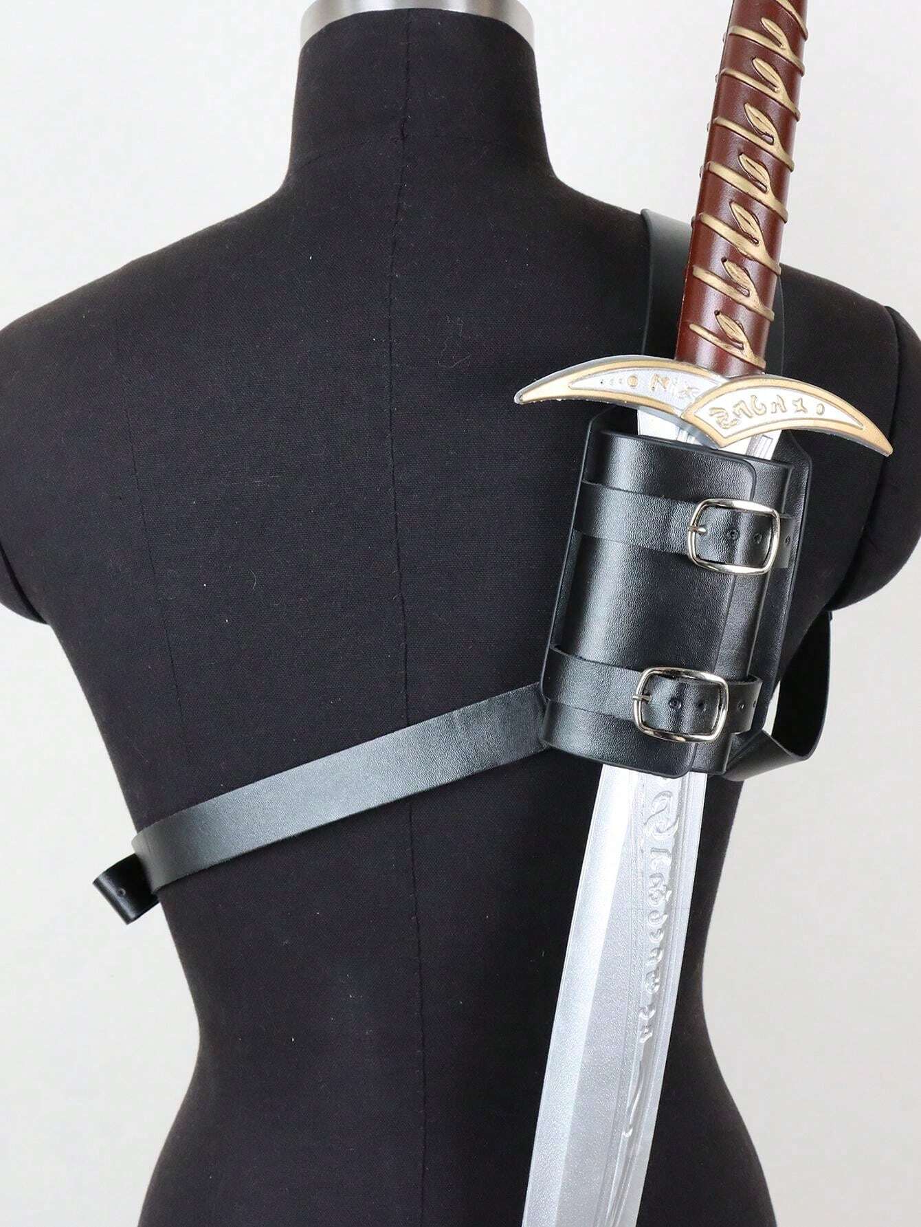 Medieval Dorsal Sword Holder Back Sheath Leather Harness Scabbard Strap ...