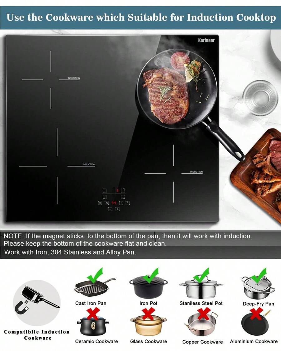 Karinear Induction Hob 4 Ring, Electric Induction Hob 4 Zone, Karinear ...