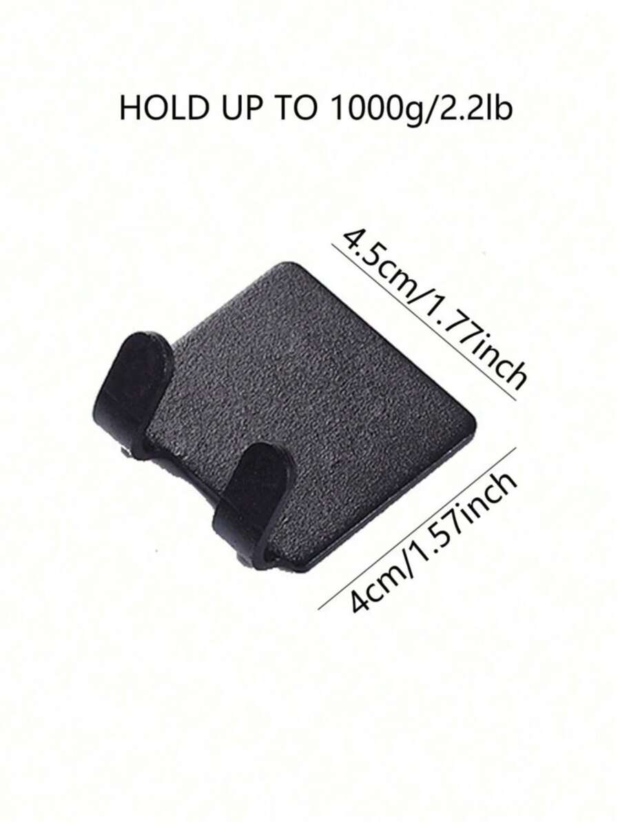 1/3pcs Black Plastic Hook, Wall-Mounted Perforation-Free Strong Load ...