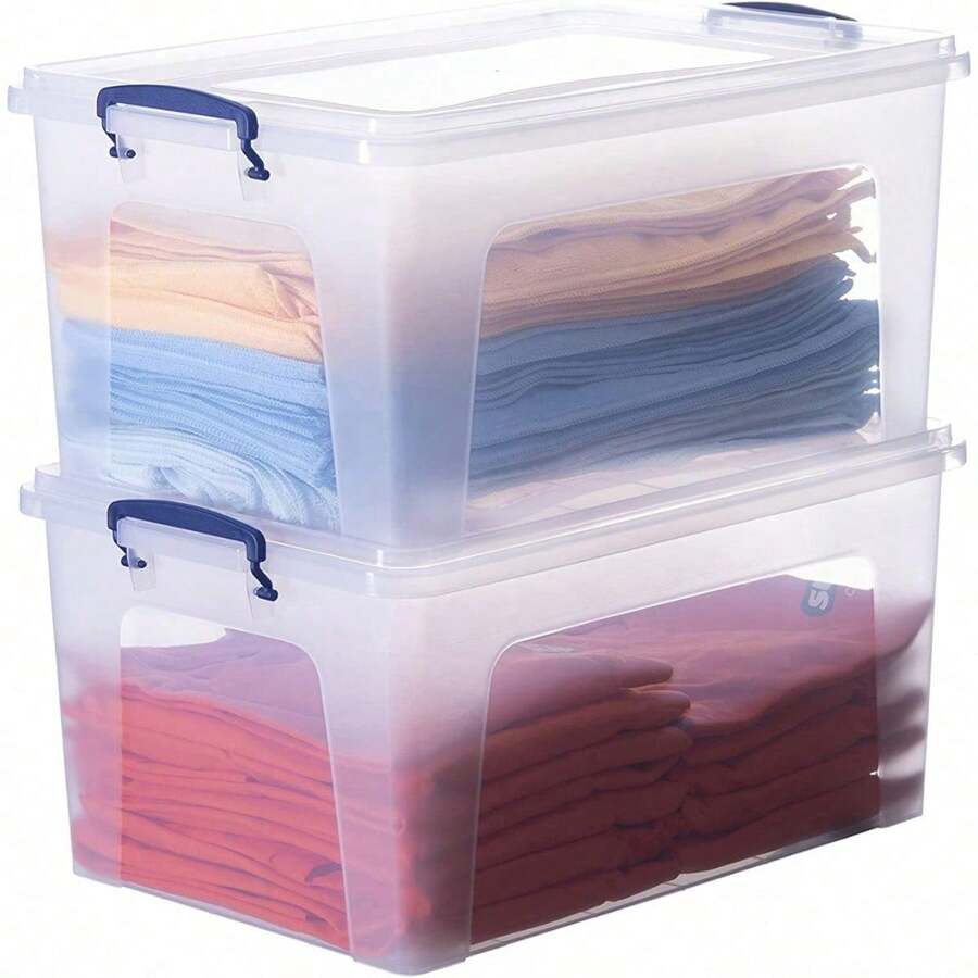 Superio Storage Bins With Lids, Clear Plastic Containers For Organizing ...