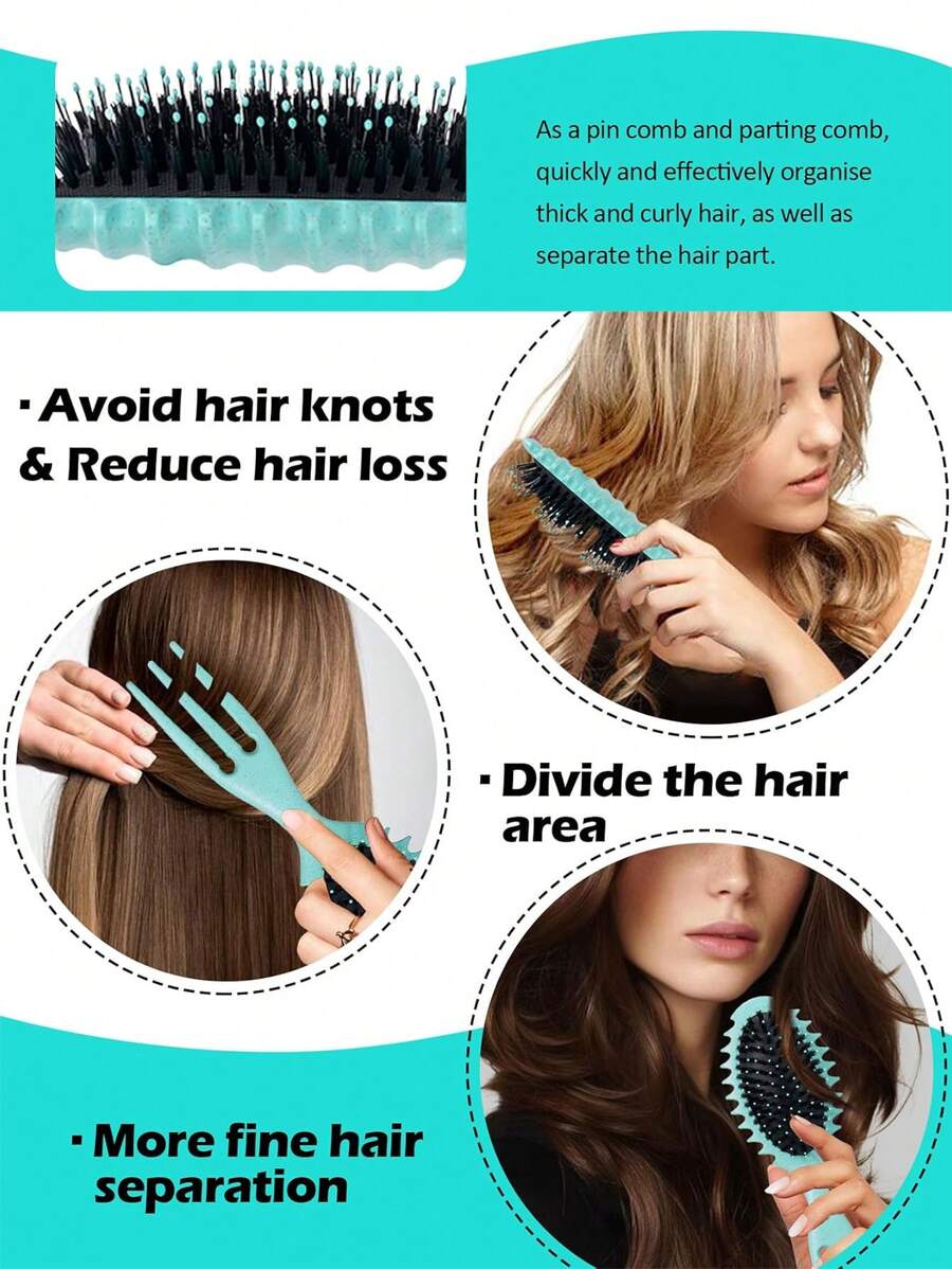 Curly Hair Brush Boar Bristle Curl Defining Brush For Curl Wave ...