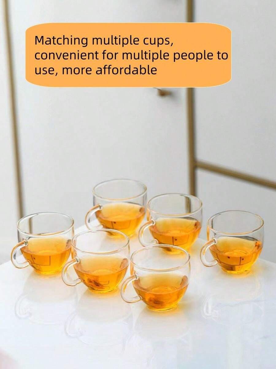 1 Set 1 Teapot + 6 Teacups With Tea Separation, High Borosilicate Glass ...