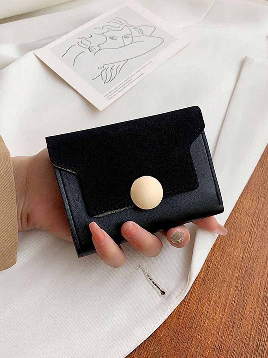 Women Vintage Satin Patchwork Trifold Wallet | SHEIN USA