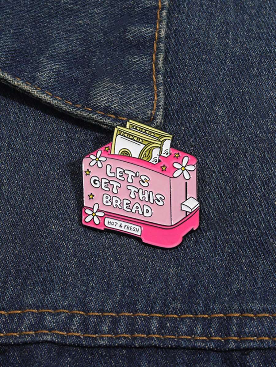 1pc Let's Get This Bread Enamel Pins Pink Bread Maker Hot Fresh Money ...