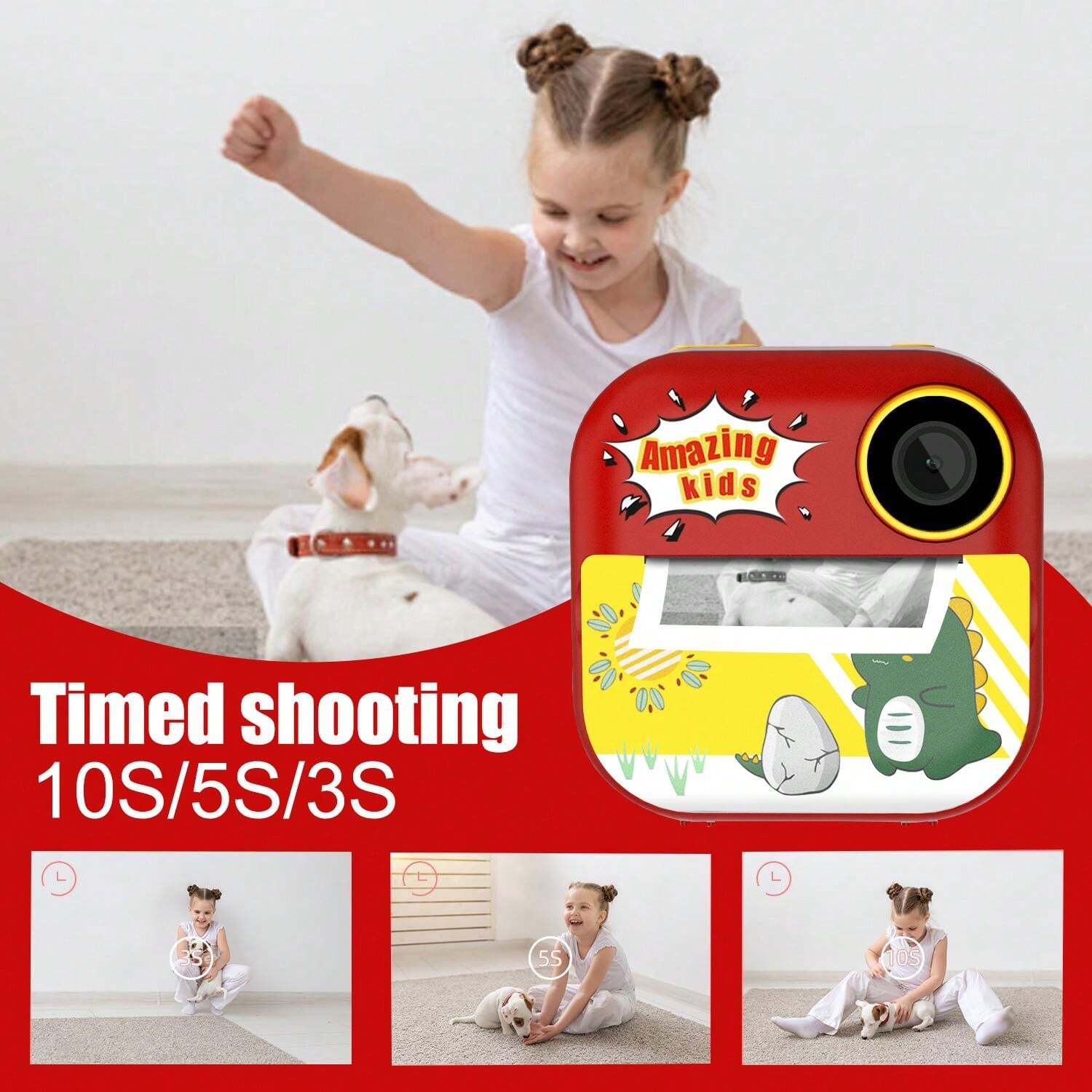 Kids Camera Instant Print, Kids Selfie Instant Digital Camera With Fun ...