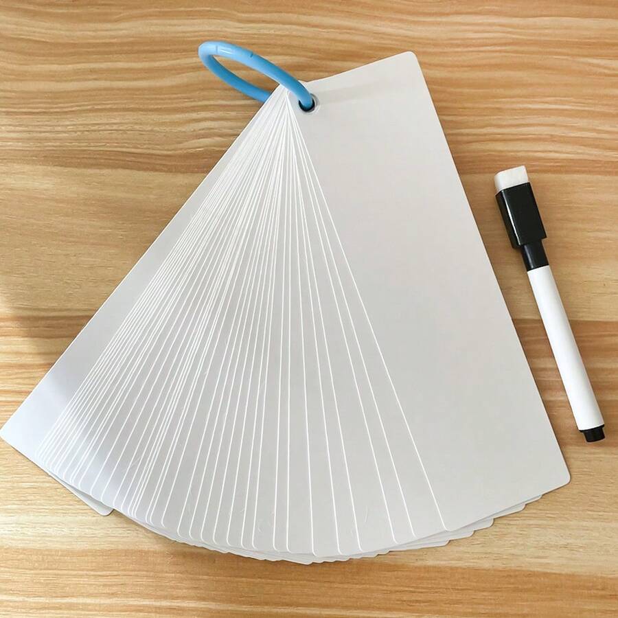 Lachilly 40PCS Blank Writing Card Portable Dry Erase Card DIY Graffiti ...