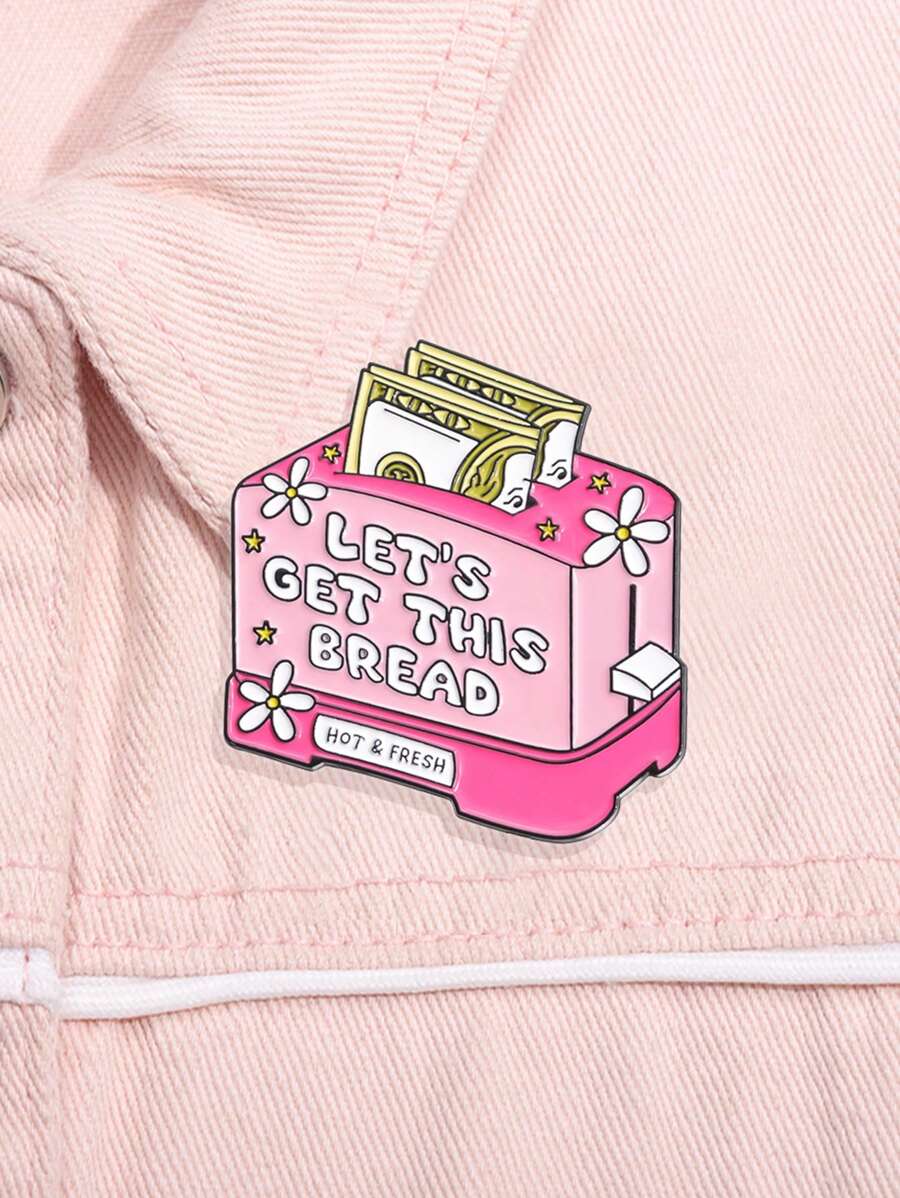 1pc Let's Get This Bread Enamel Pins Pink Bread Maker Hot Fresh Money ...