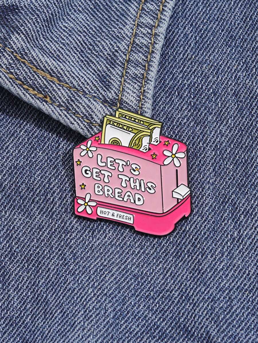 1pc Let's Get This Bread Enamel Pins Pink Bread Maker Hot Fresh Money ...