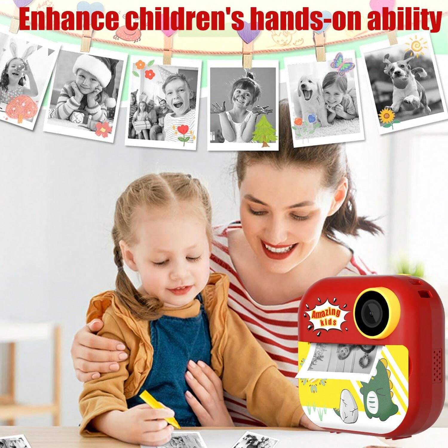 Kids Camera Instant Print, Kids Selfie Instant Digital Camera With Fun ...