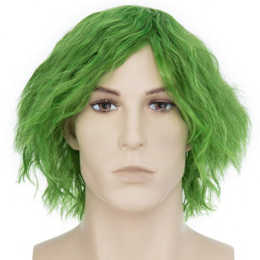 Yamel Mens Wig Green Wigs For Men Sythetic 5 Inches Fancy Dress Rock ...