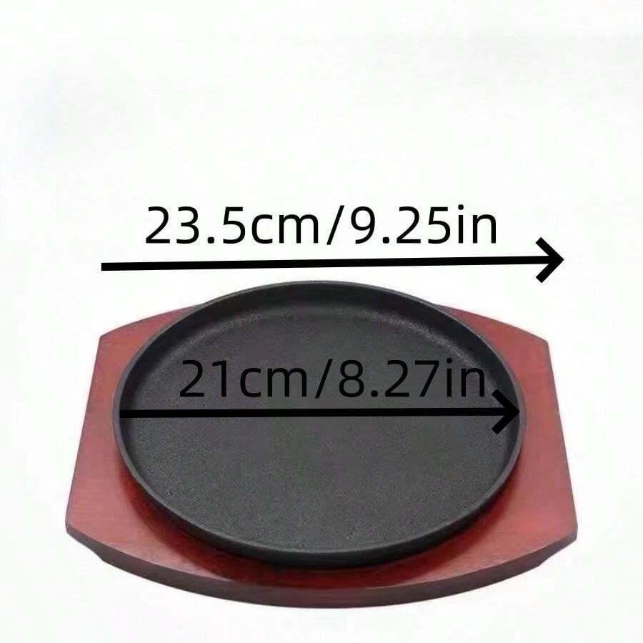 Cast Iron Steak Plate, Korean BBQ Grill Pan, Round Steak Plate, Multi ...