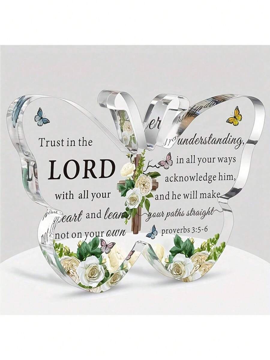 1 Pack Butterfly Shaped Acrylic Sheet Bible Verses Inspirational Faith ...