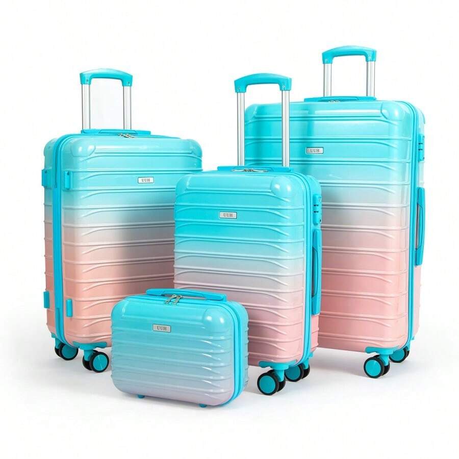 4-Piece UUH Luggage Set, Free Two Luggage Straps,13/20/24/28 Inches ...