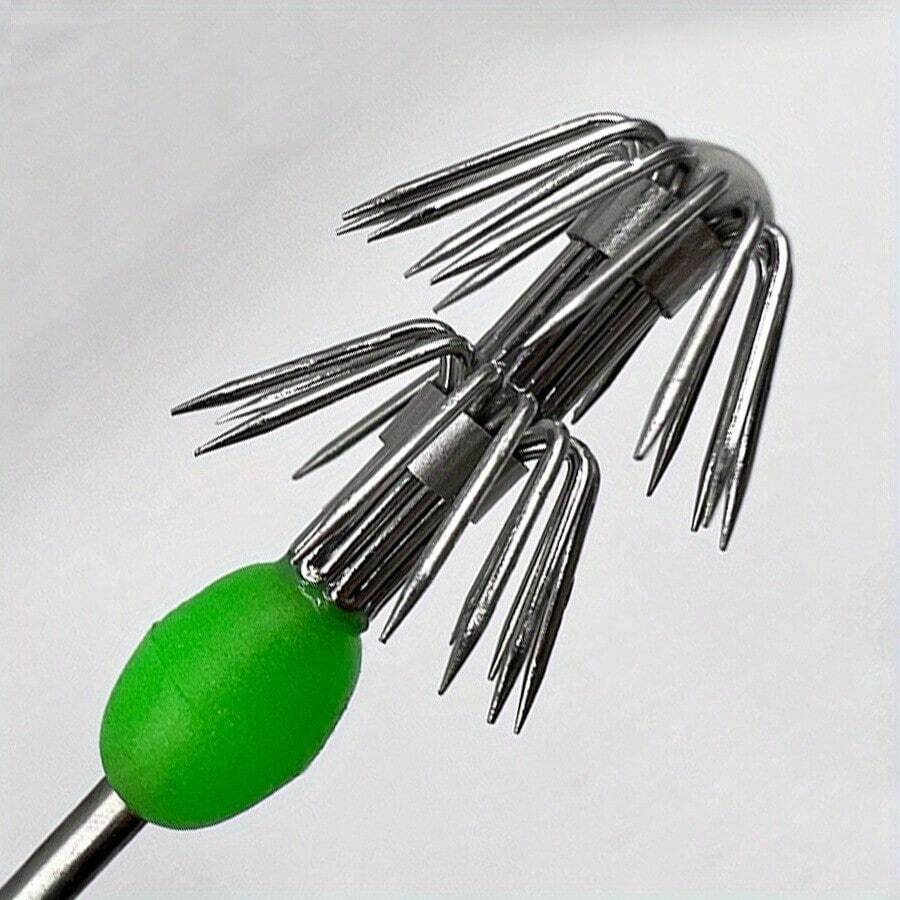5pcs/Set Glow Squid Hook Jigs Stainless Steel Squid Sleeve Octopus Jigs Hook Fishing Shrimp Hook ...