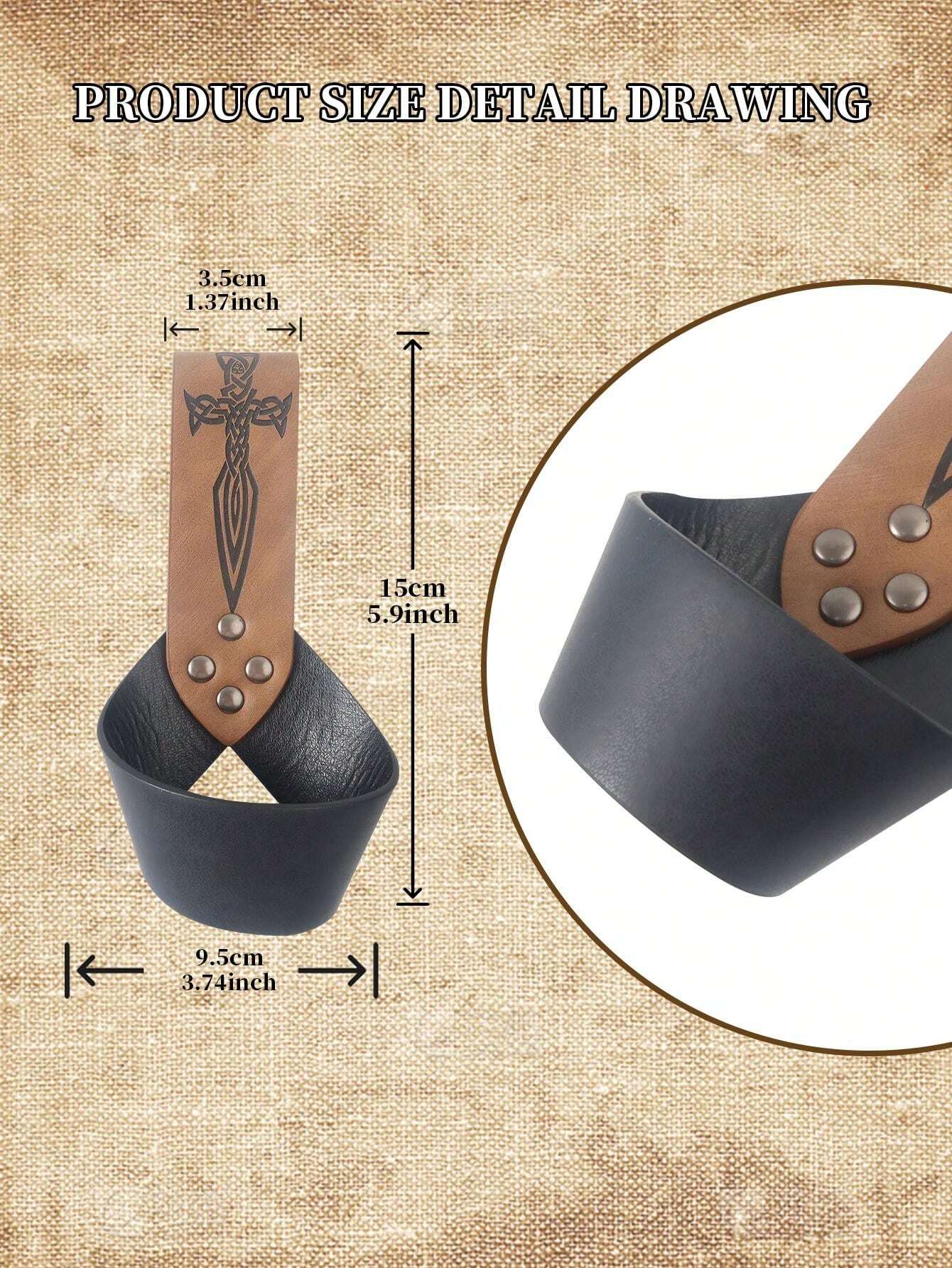 Medieval PU Leather Sword Frog, Sword Holder Belt Rapier Scabbard ...