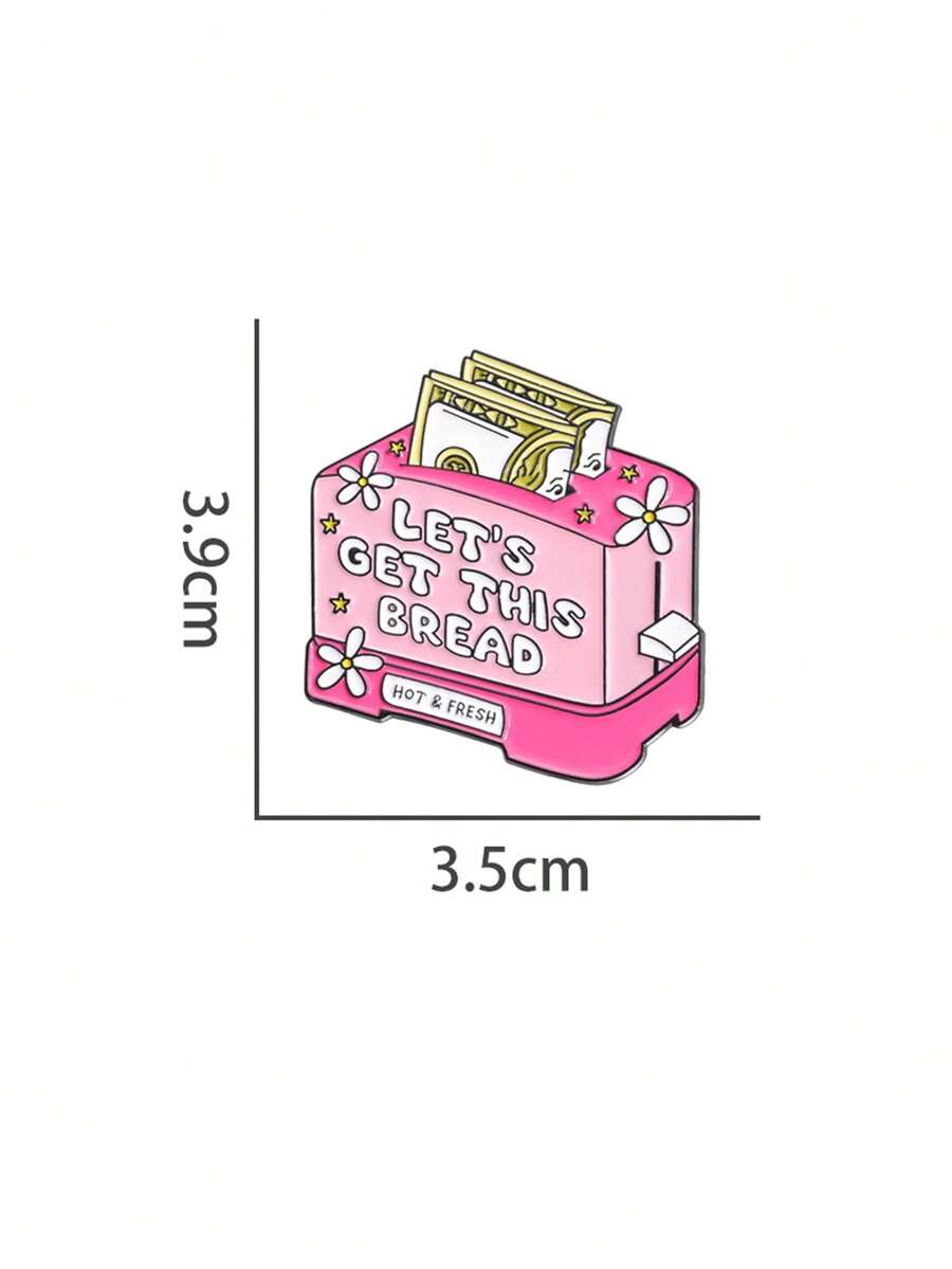 1pc Let's Get This Bread Enamel Pins Pink Bread Maker Hot Fresh Money ...