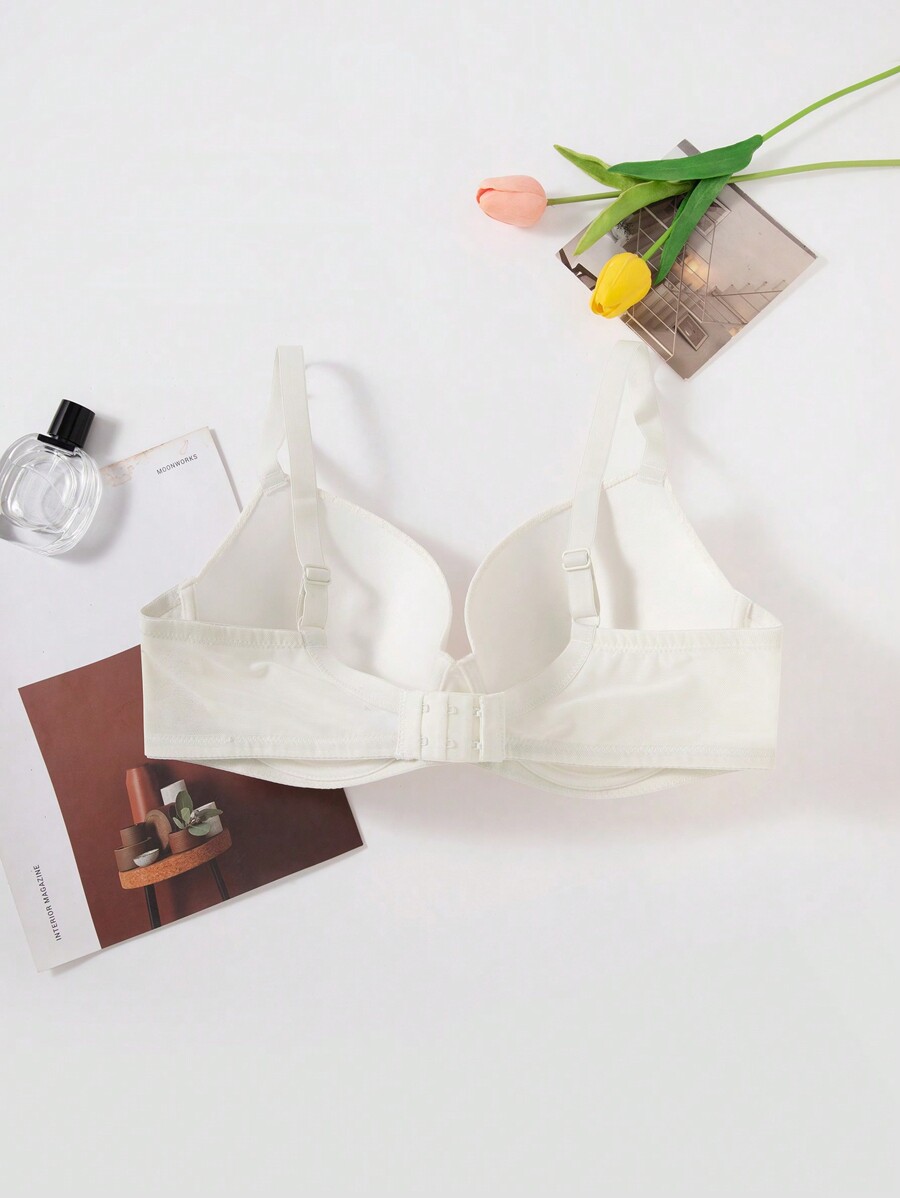 Women Plus Size Underwire Bra Elegant Lace Padded Push-Up Curve Bra ...