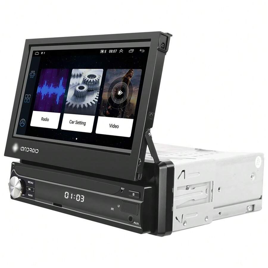 Android Car Radio 1 DIN With 7 Inch Manually Extendable Touchscreen ...