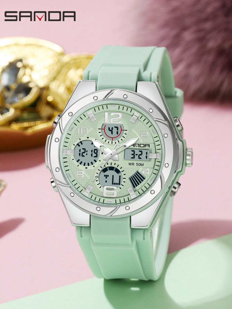 SANDA SANDA Luxury Ladies LED Digital Sport Watch Fashion Casual Gold Wrist Watch Women Girl ...