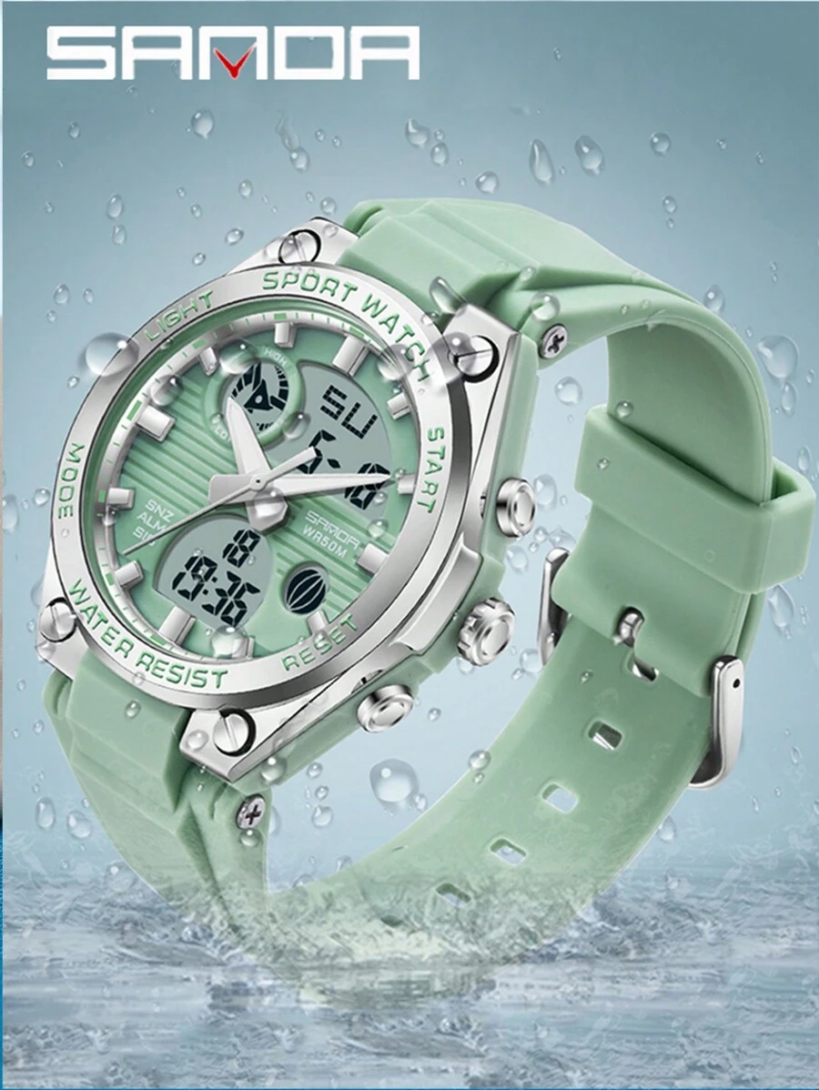 SANDA SANDA Luxury Ladies LED Digital Sport Watch Fashion Casual Gold Wrist Watch Women Girl ...