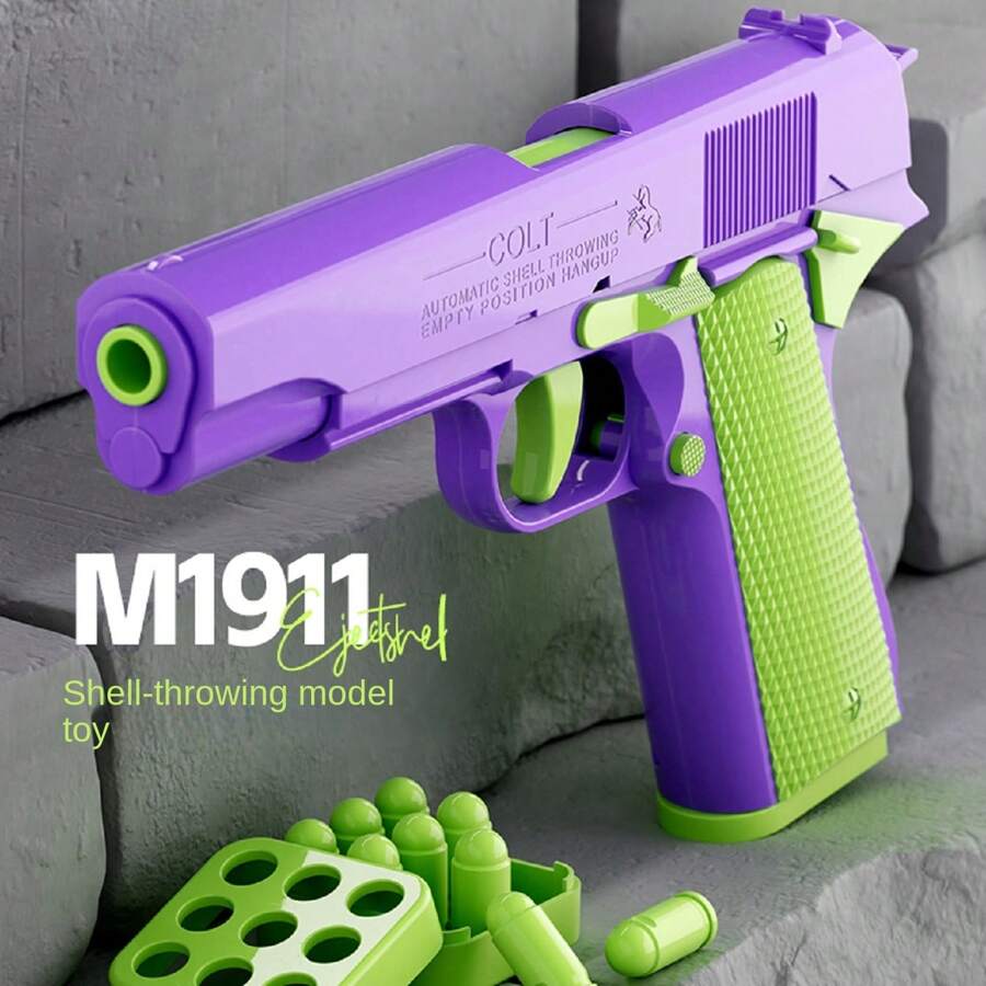 Desert Eagle Style Toy Gun, Spring Powered Eject Shell Semi-Auto Pistol ...