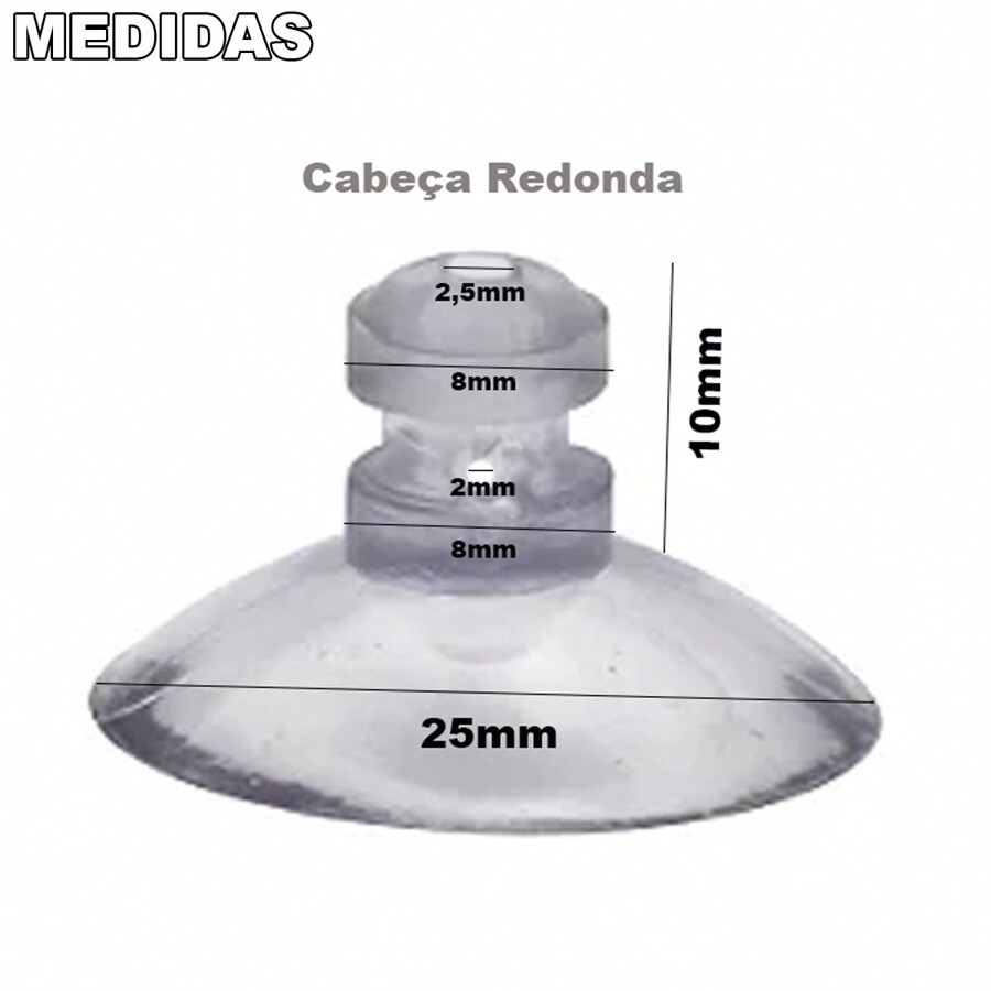 Kit Of 20 25mm Silicone PVC Suction Cups With Round Head And Side Holes ...