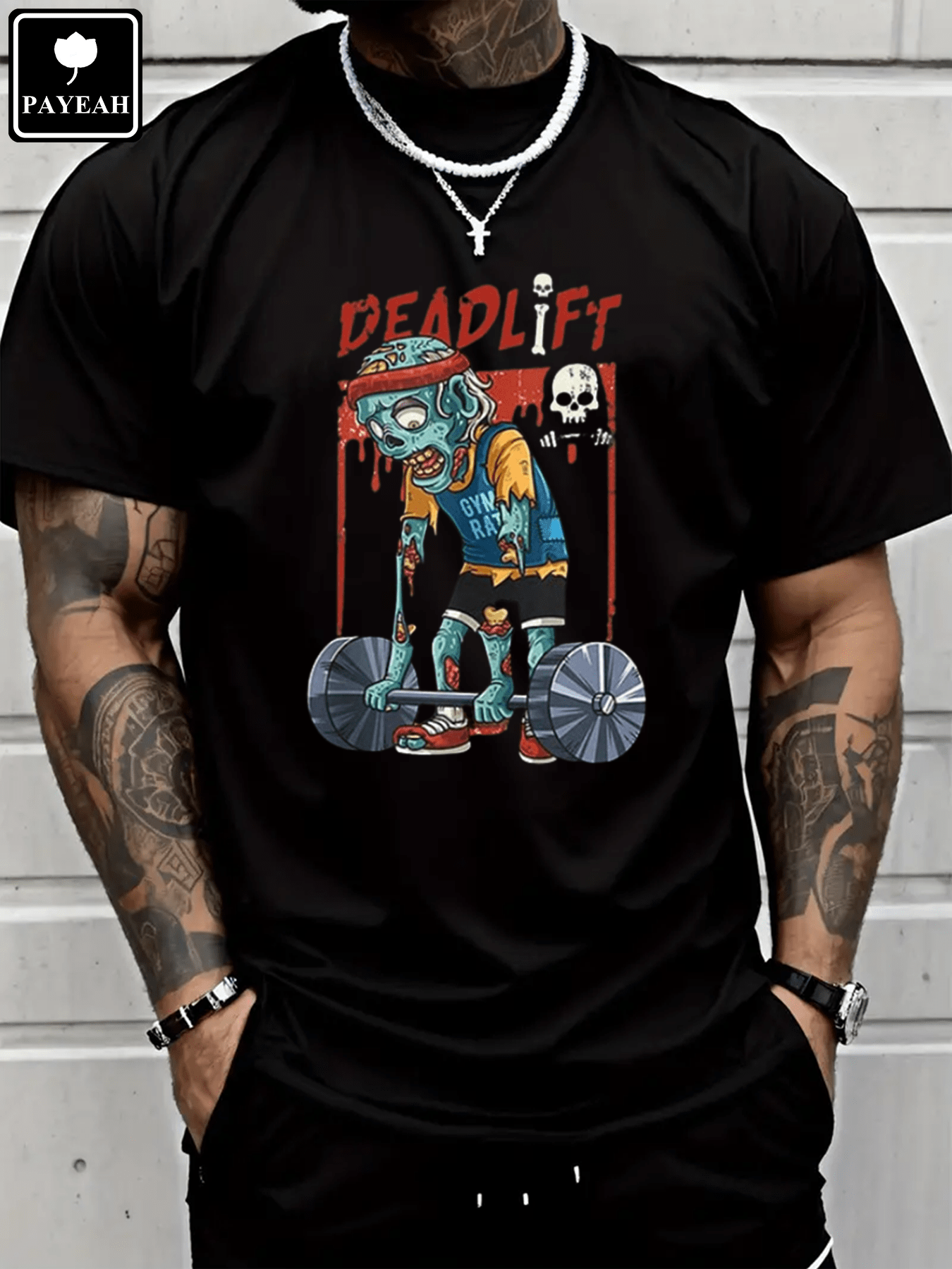 PAYEAH Zombie Deadlift - Halloween Gym Workout T-Shirt (Single Piece ...