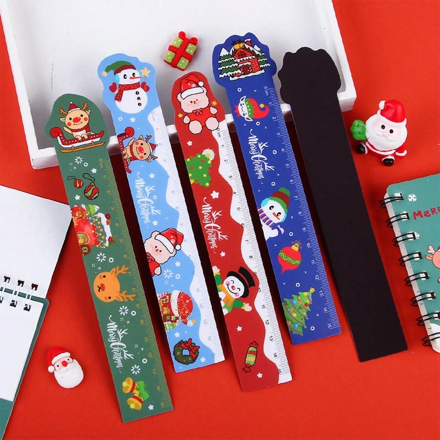 4 Christmas Soft Ruler Cartoon Christmas Magnetic Ruler Cute Christmas ...