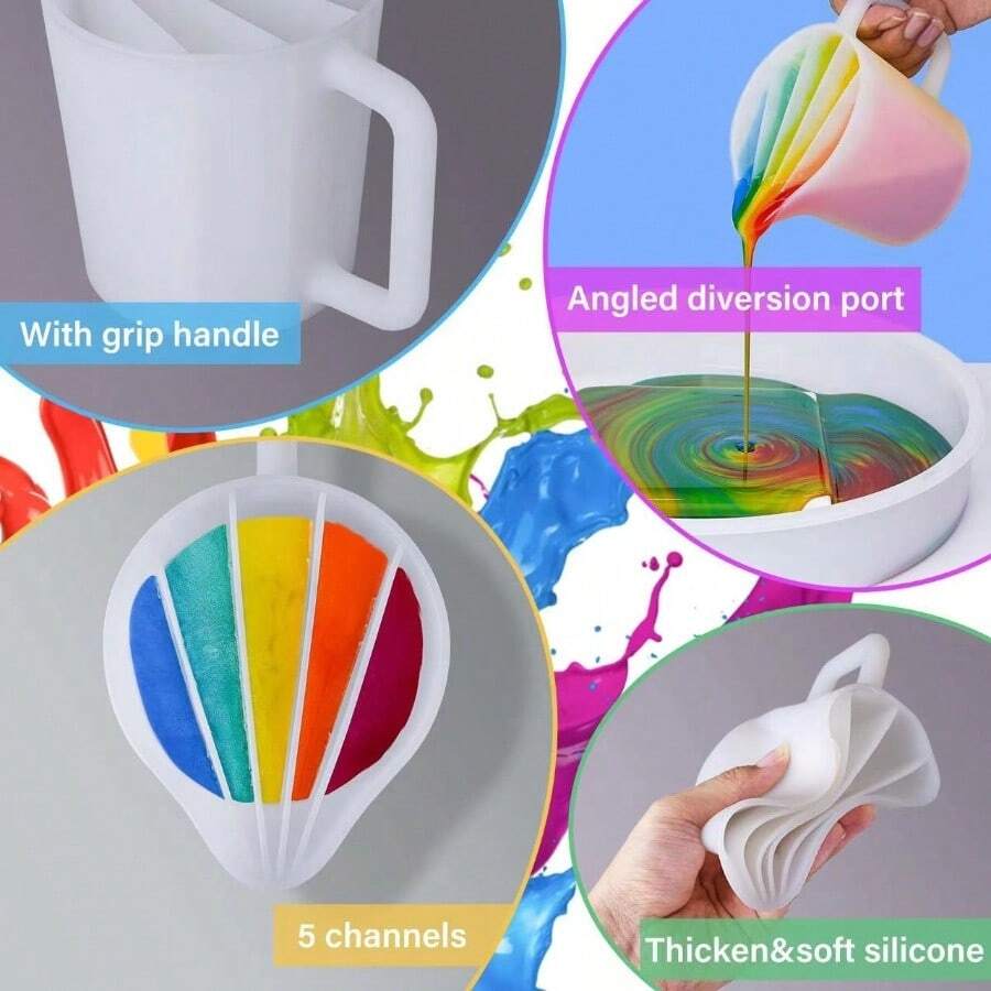 [1 Pack] Easy To Wash And Reusable Art Contrast Color Glue Mixing Color ...