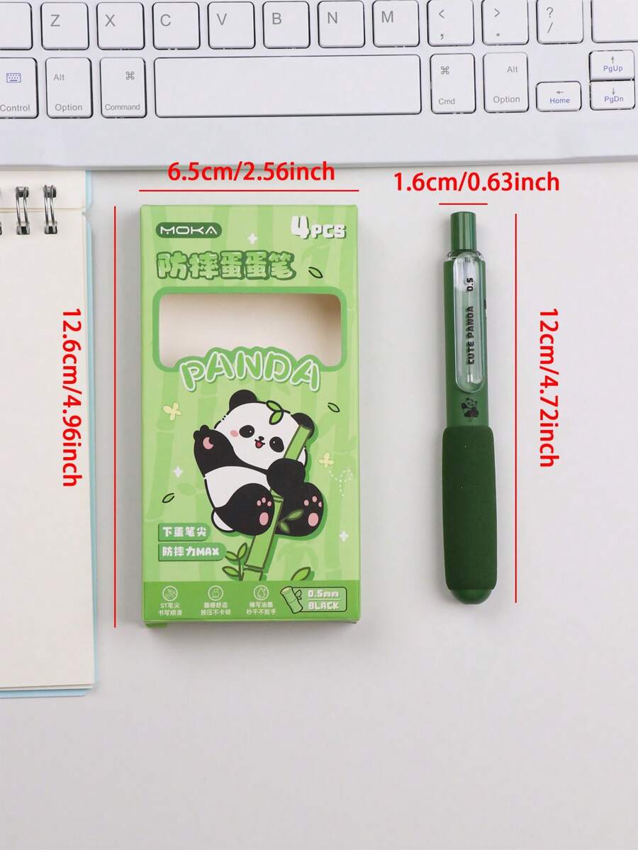 4 Press Gel Pens, 1 Box Of Black Ink Pens, 4 Student Office Stationery ...