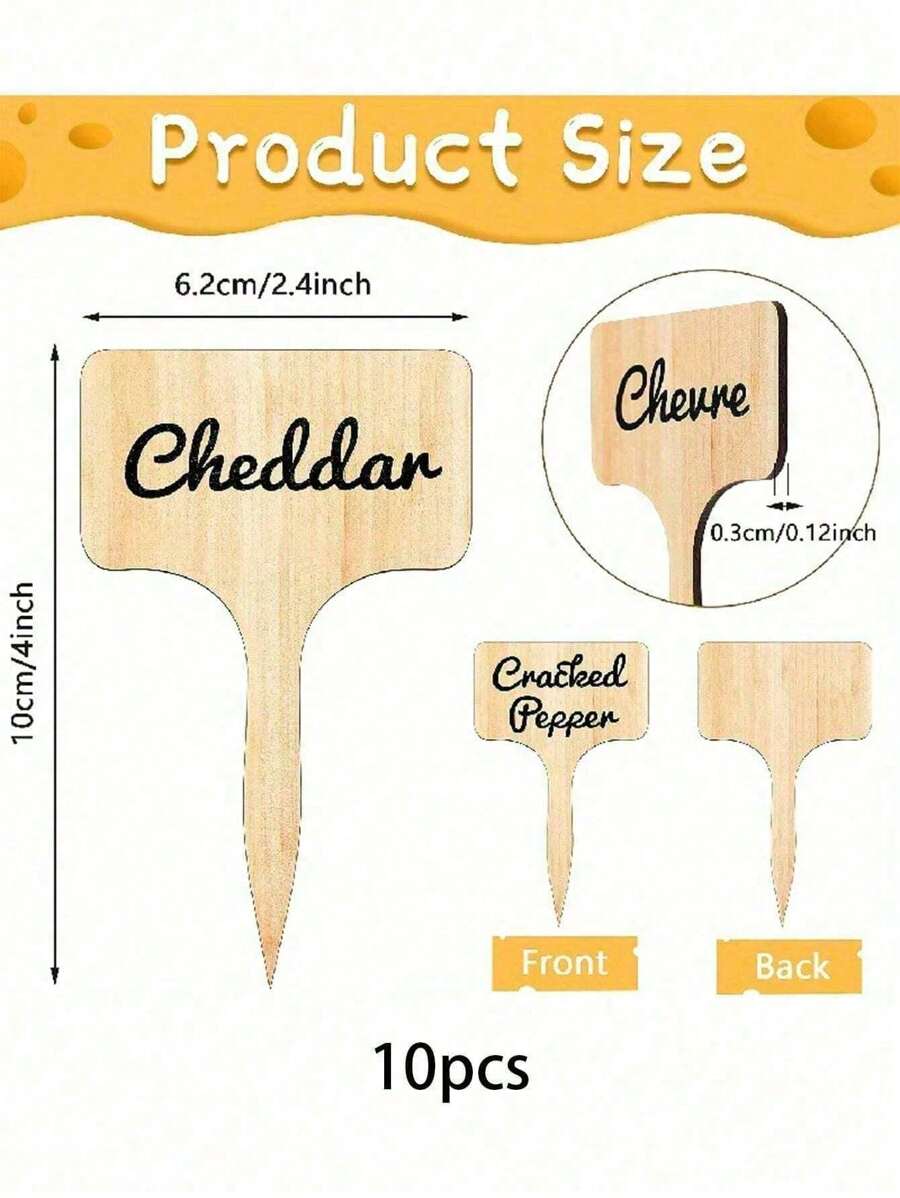 Wooden Cheese Markers For Charcuterie Board Reusable Cheese Labels ...