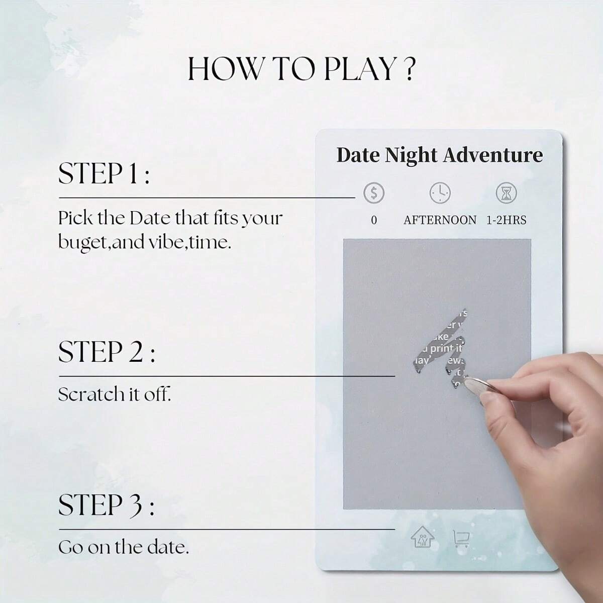 40 Date Ideas For Couples, Unique Scratch Card Game With Adventure ...