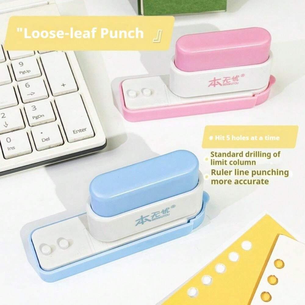 Mini 5-Hole Puncher, Portable Handheld Manual Punch With Adjustable ...