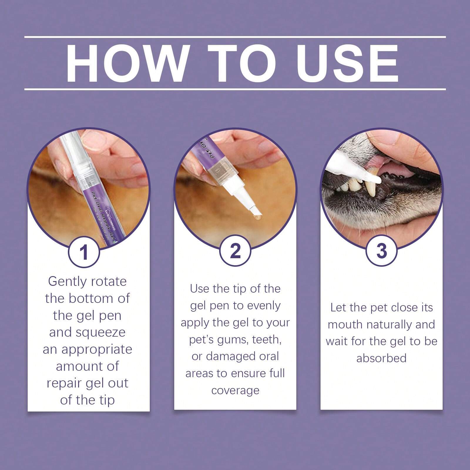 1box 3ml Pet Oral Care Repair Gel, Cleans And Restores Discolored Dog ...