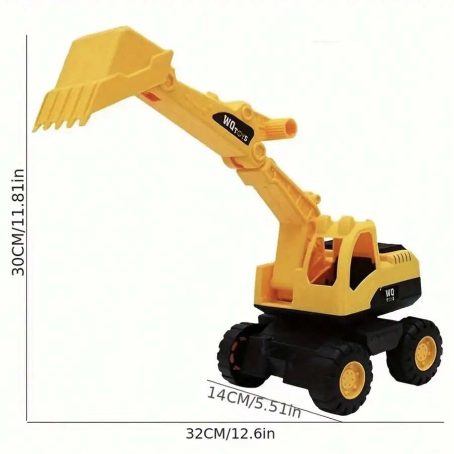 Large Realistic Kids Excavator Toy - Realistic Inertia Driven Digger ...