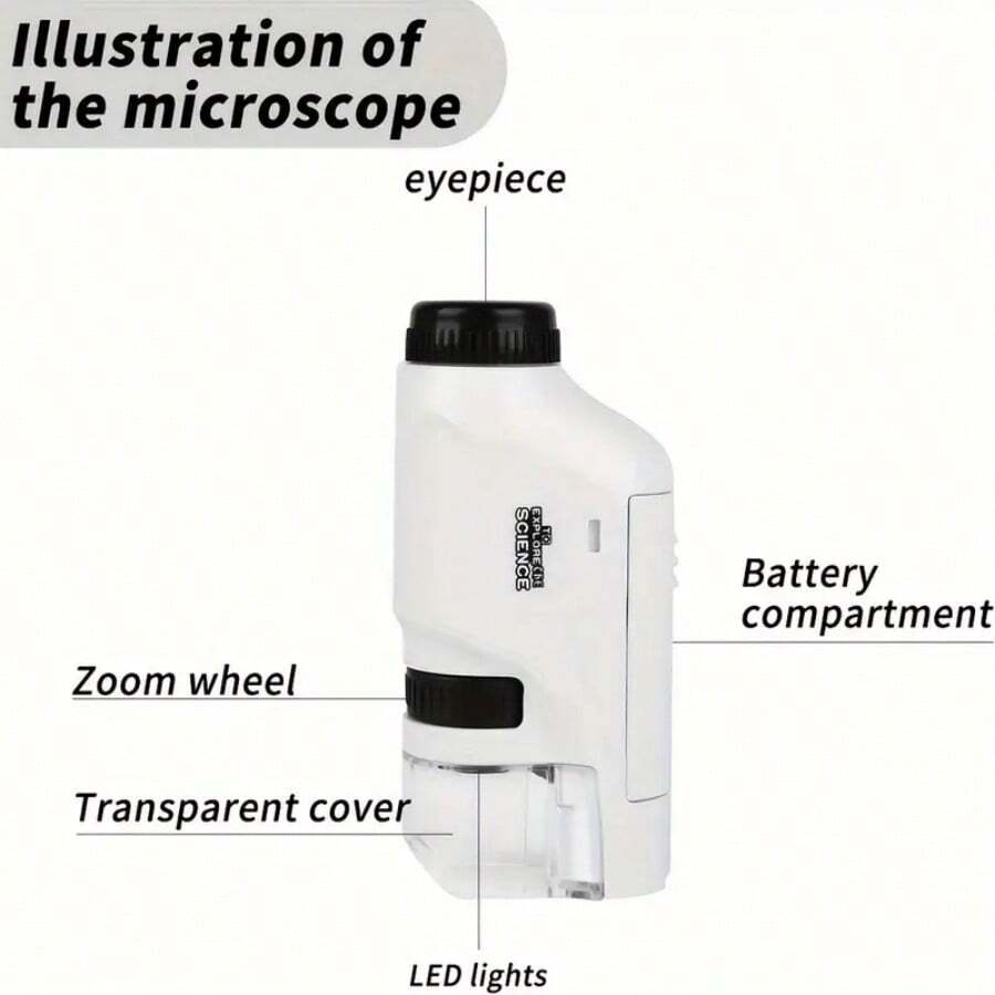 New Kids Microscope, Portable Mini Microscope Toy, Handheld Science ...