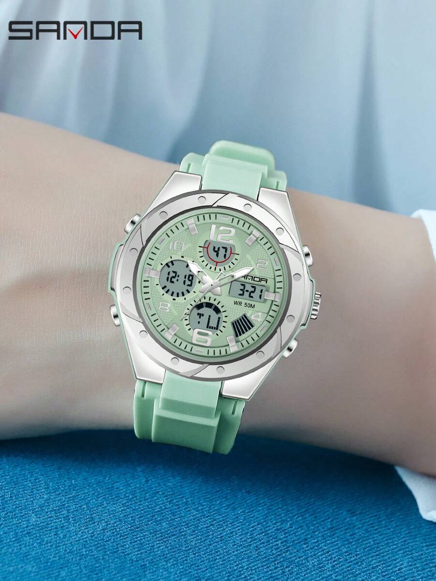 SANDA SANDA Luxury Ladies LED Digital Sport Watch Fashion Casual Gold Wrist Watch Women Girl ...