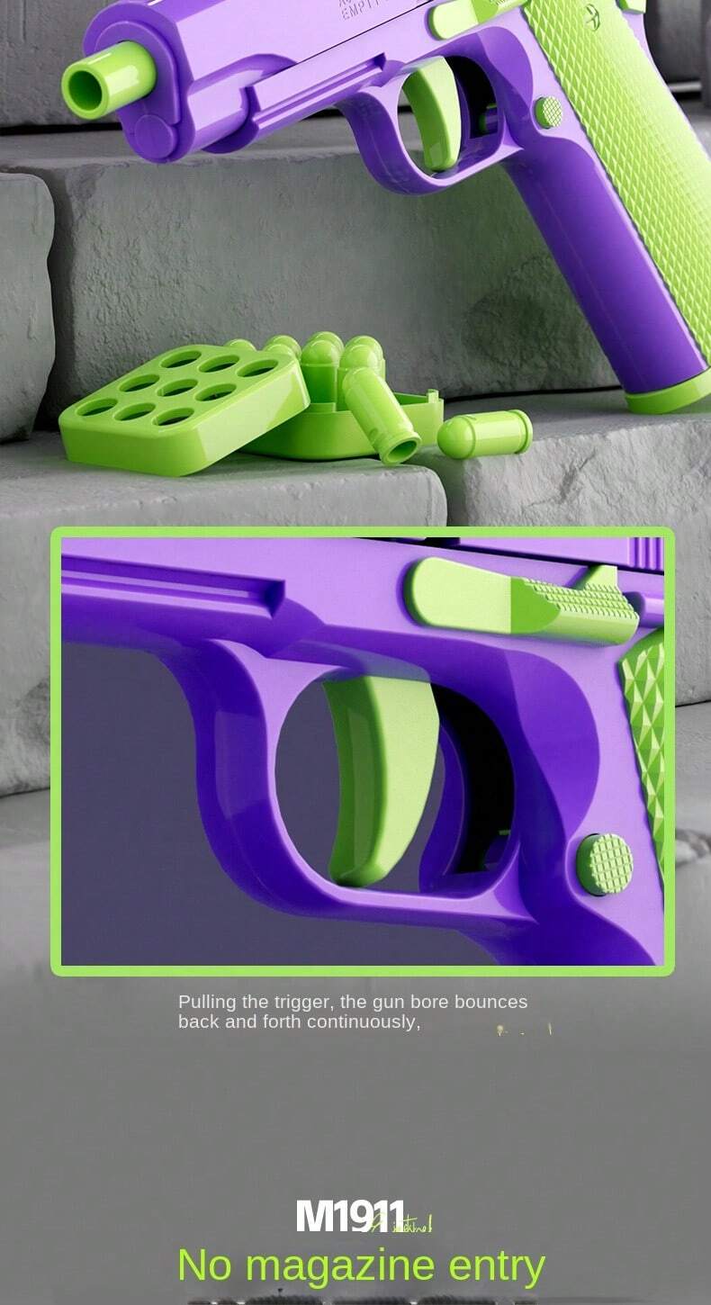 Desert Eagle Style Toy Gun, Spring Powered Eject Shell Semi-Auto Pistol ...