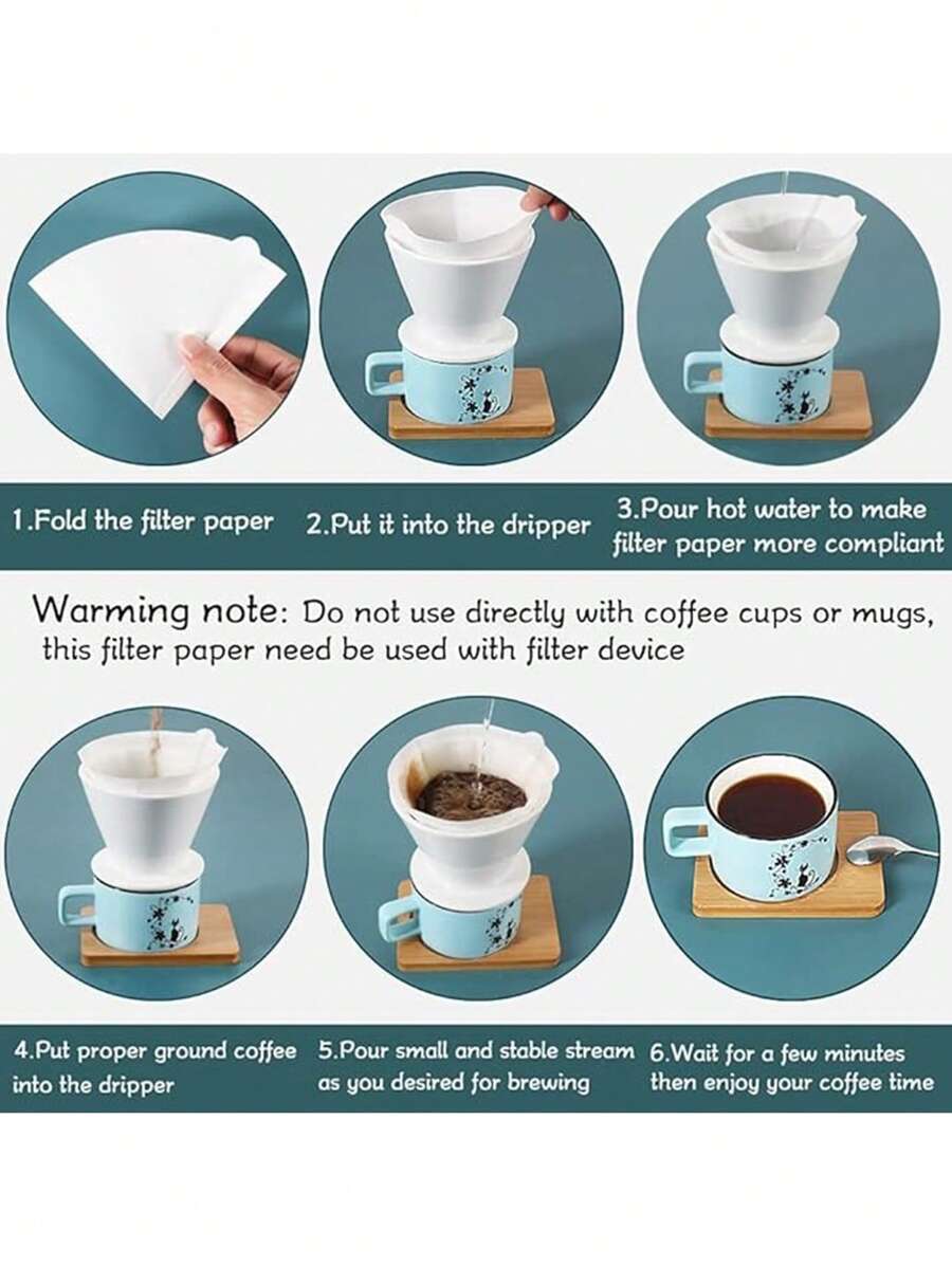 100pcs Premium Disposable V60 Cone Coffee Filters - Perfect For Drip ...