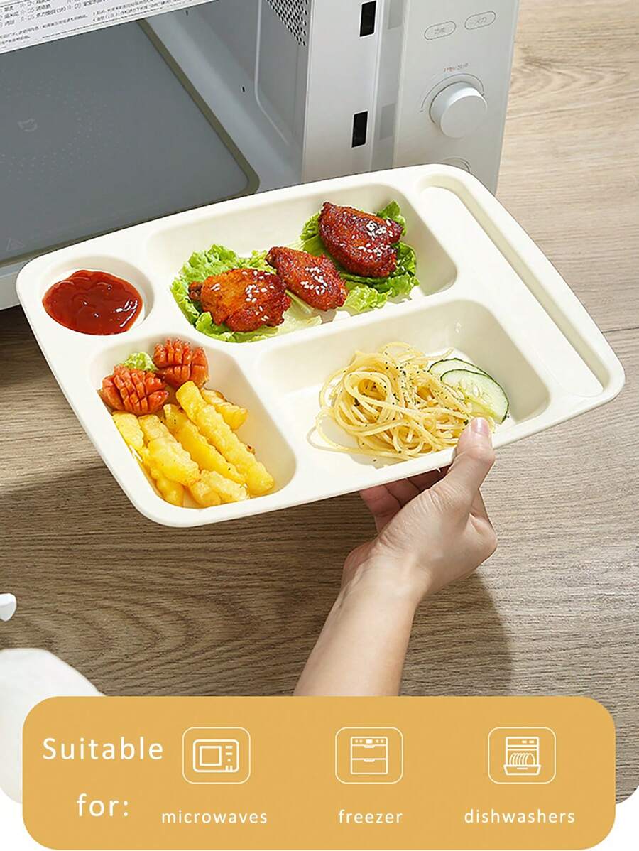 Unbreakable Large Divided Plates, Lunch Trays 5 Compartments Section ...