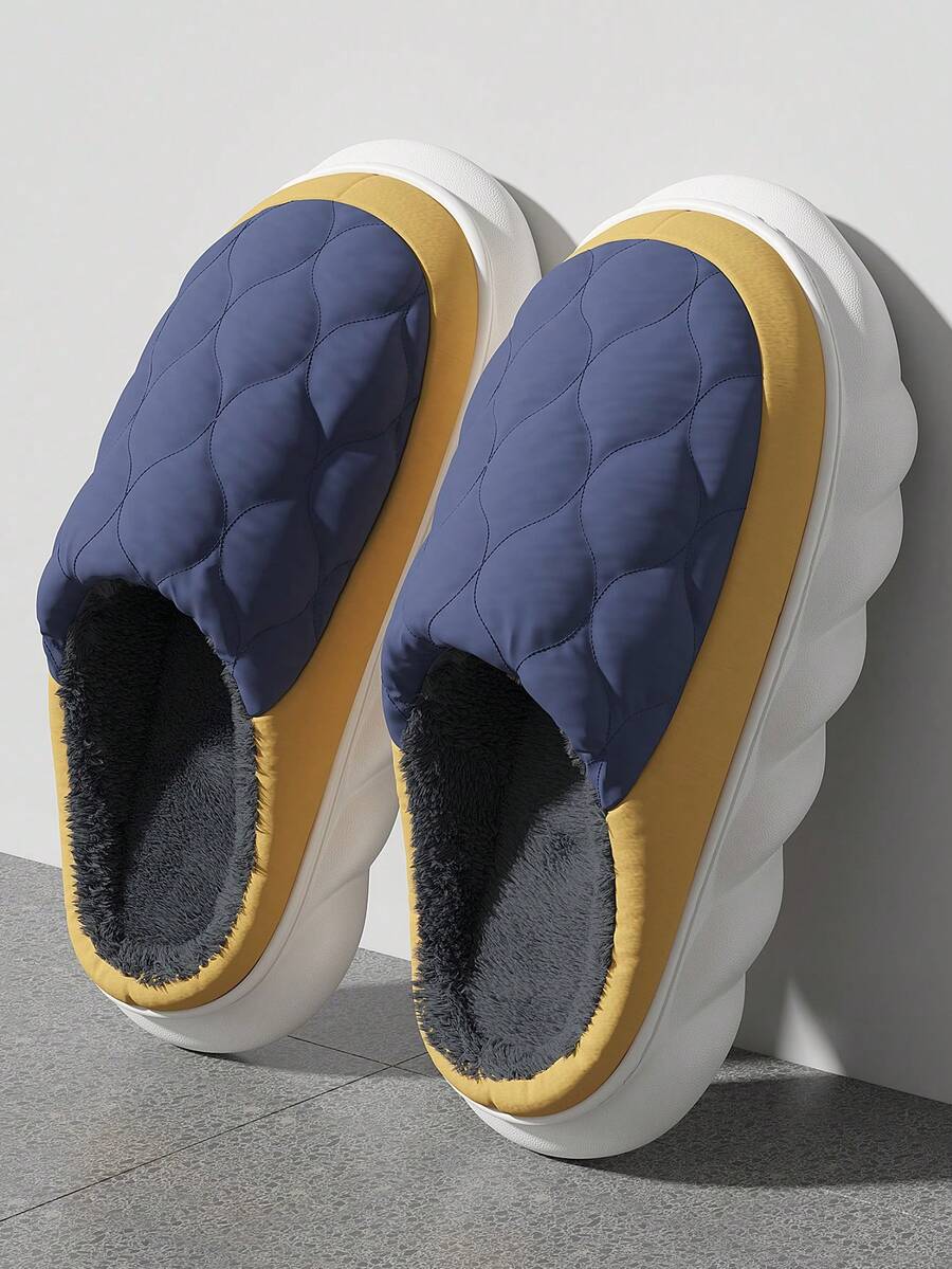 Unisex Indoor & Outdoor Slippers Feather Quilted Winter Warm Waterproof ...