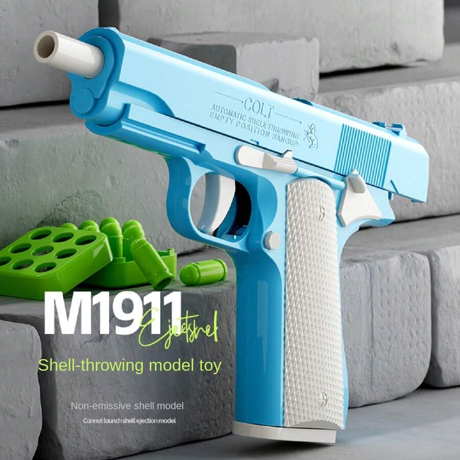 Desert Eagle Style Toy Gun, Spring Powered Eject Shell Semi-Auto Pistol ...