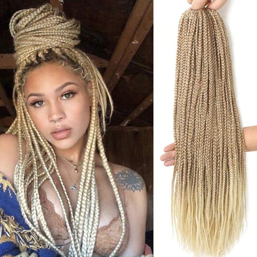 Box Braids Crochet Hair 24 Inch Crochet Braids Pre Looped Crochet Hair ...