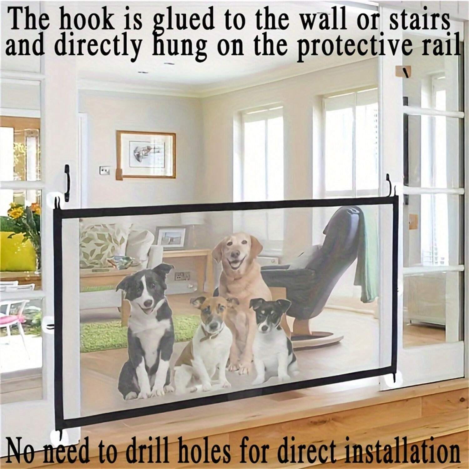 1 Pc Multi-Purpose Pet Safety Gate - PVC Mesh Dog And Cat Containment ...
