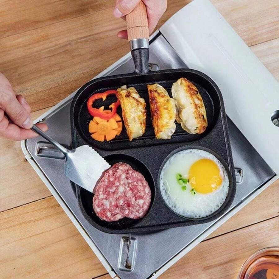 Three In One Hamburger Pan, Non Stick Pan, Breakfast Pan, Flat Bottomed ...