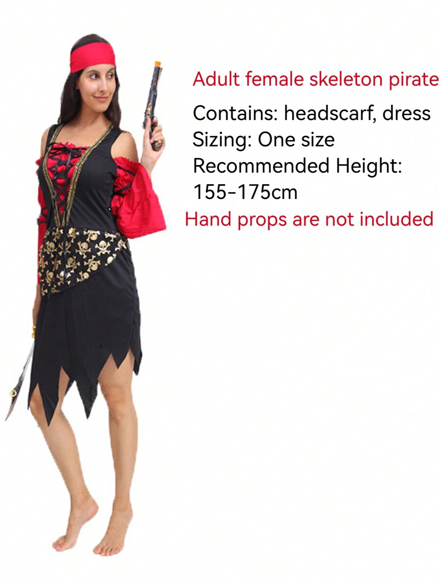 Caribbean Pirate Ship Captain Costumes, Unisex Adult Cosplay Outfits ...