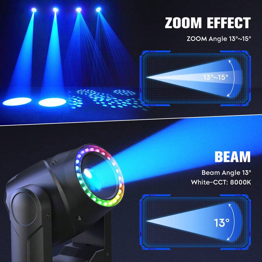 150W Moving Head Light RGBW Ring LED Light Circle Gobo Prism Stage ...