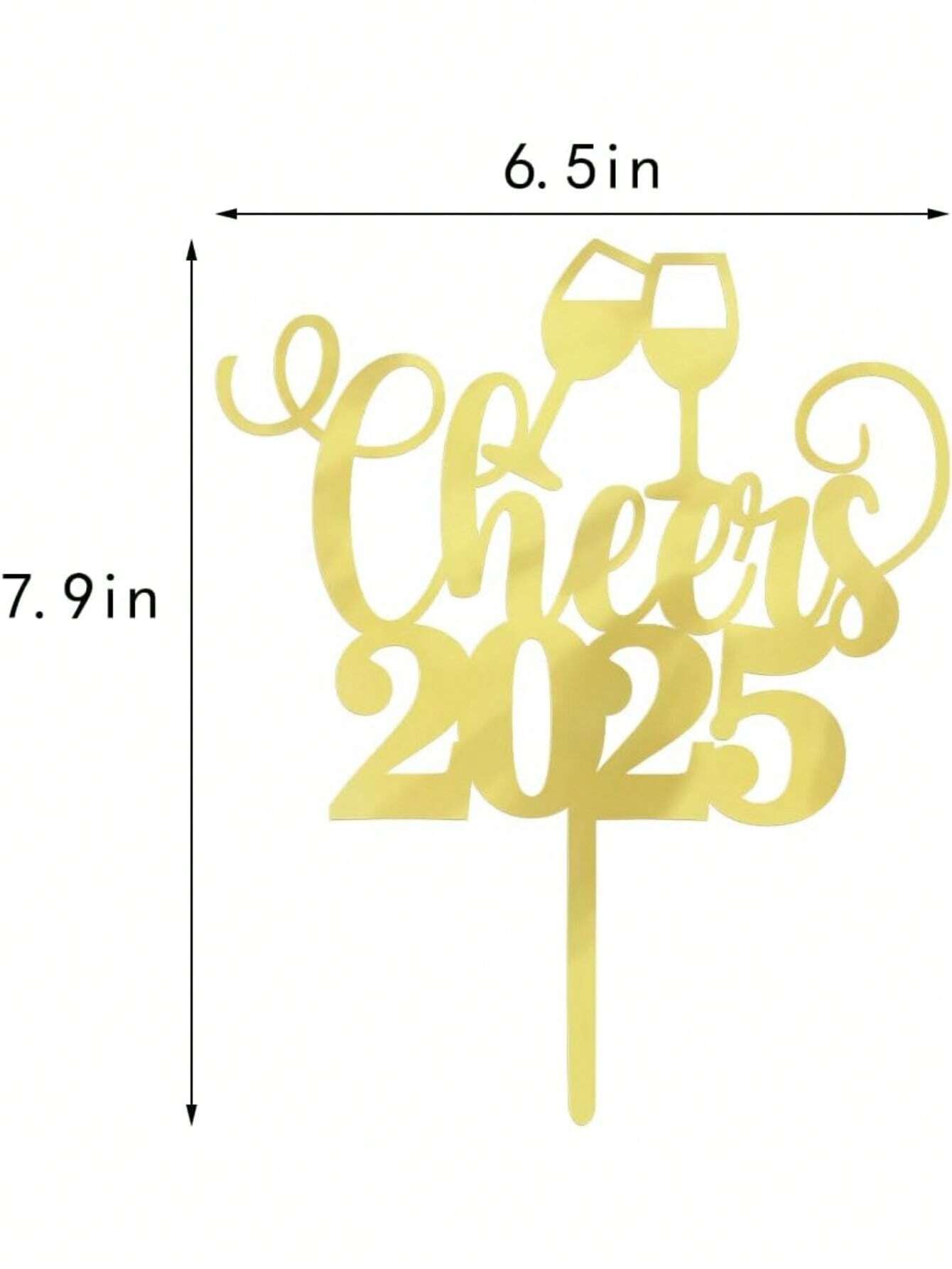 Mirror Acrylic Cheers 2025 Cake Topper-2025 New Year's Eve Party, Hello ...